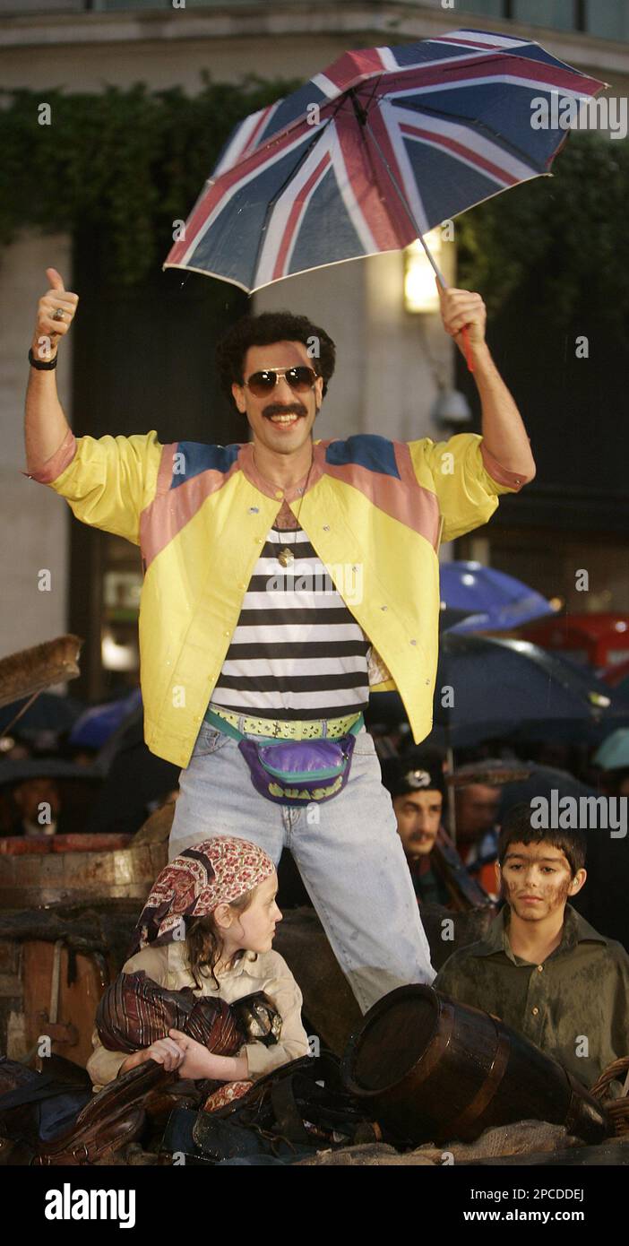 British actor Sacha Baron Cohen arrives at a London cinema with ...