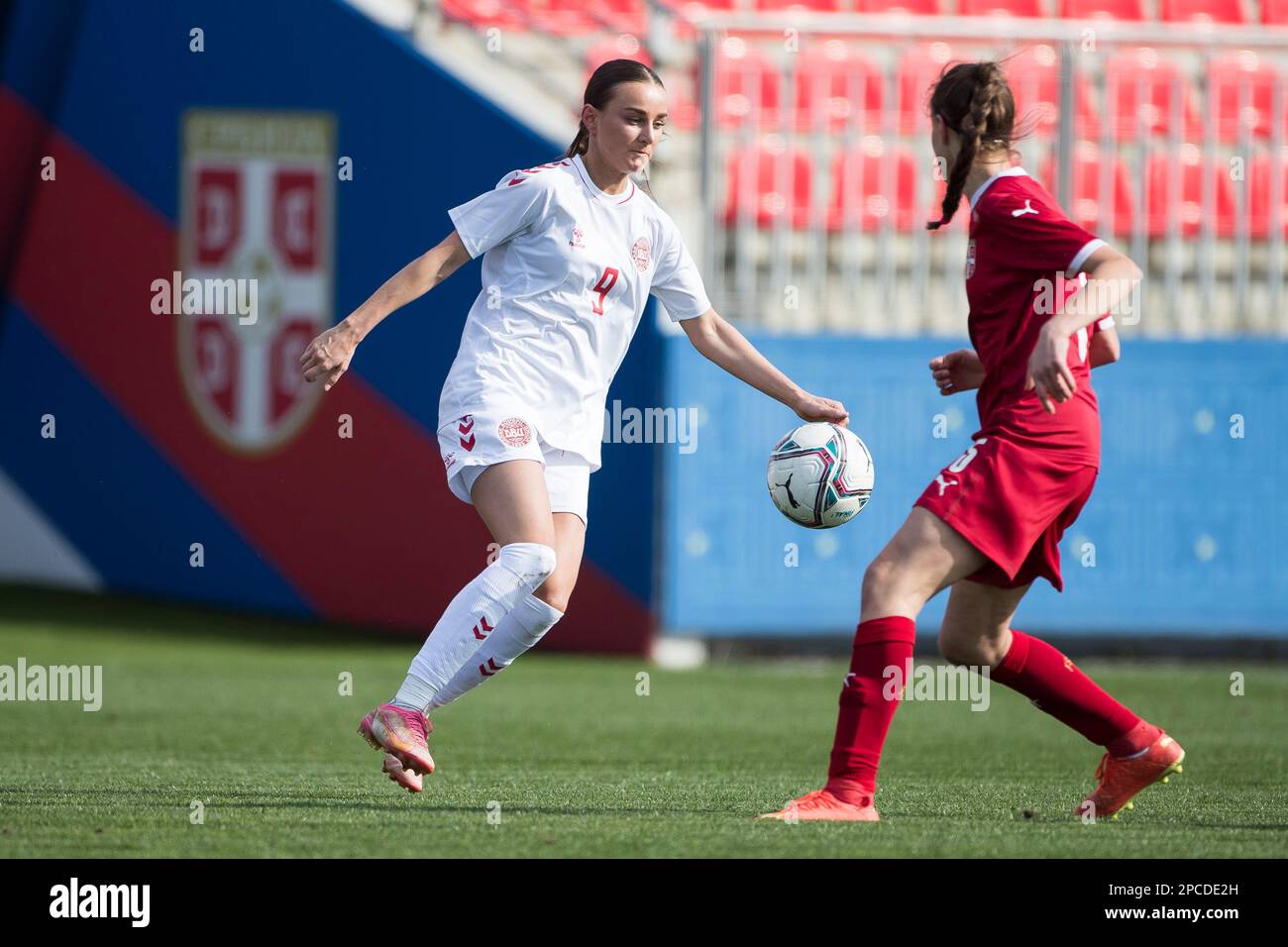 Belgrade, Serbia, 12 March 2023. Josefine Valvik of Denmark in action ...