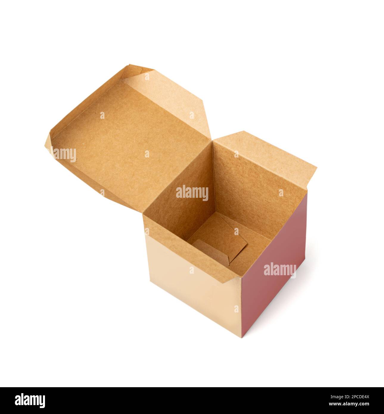 Empty Cubic Paper Box, Brown Cardboard Package Mockup, Ecological ...