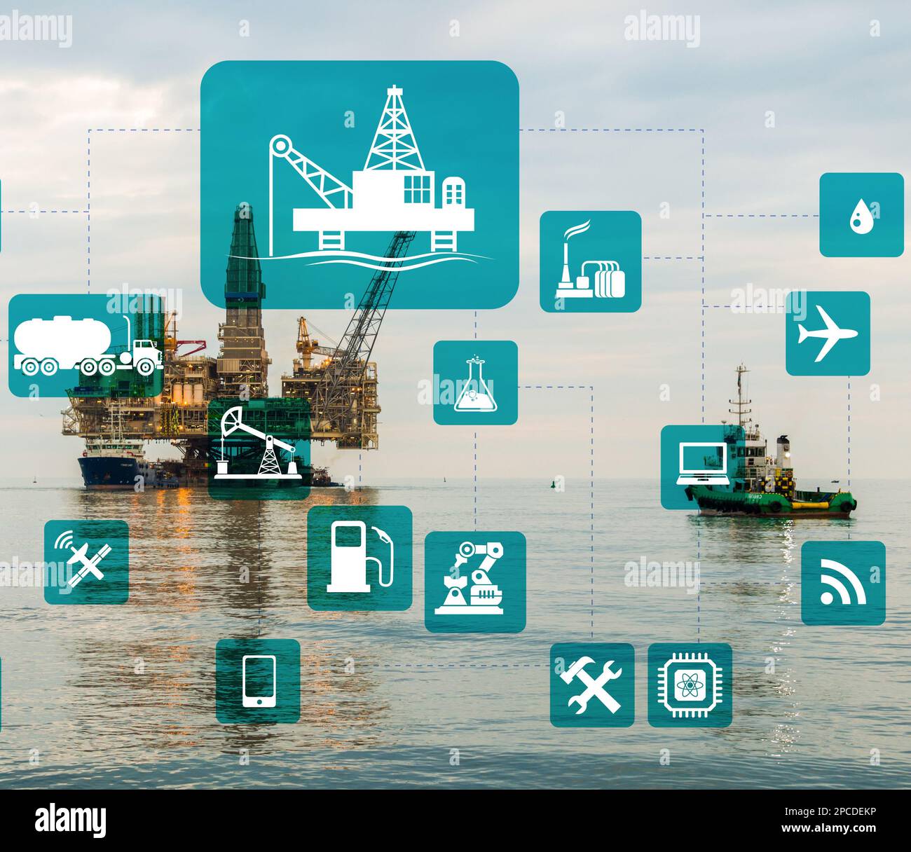 The concept of automation in oil and gas industry Stock Photo - Alamy