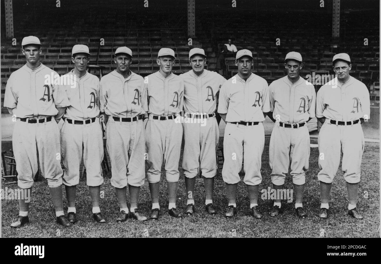 The pitching staff of the Philadelphia Athletics poses on Sept. 25 ...