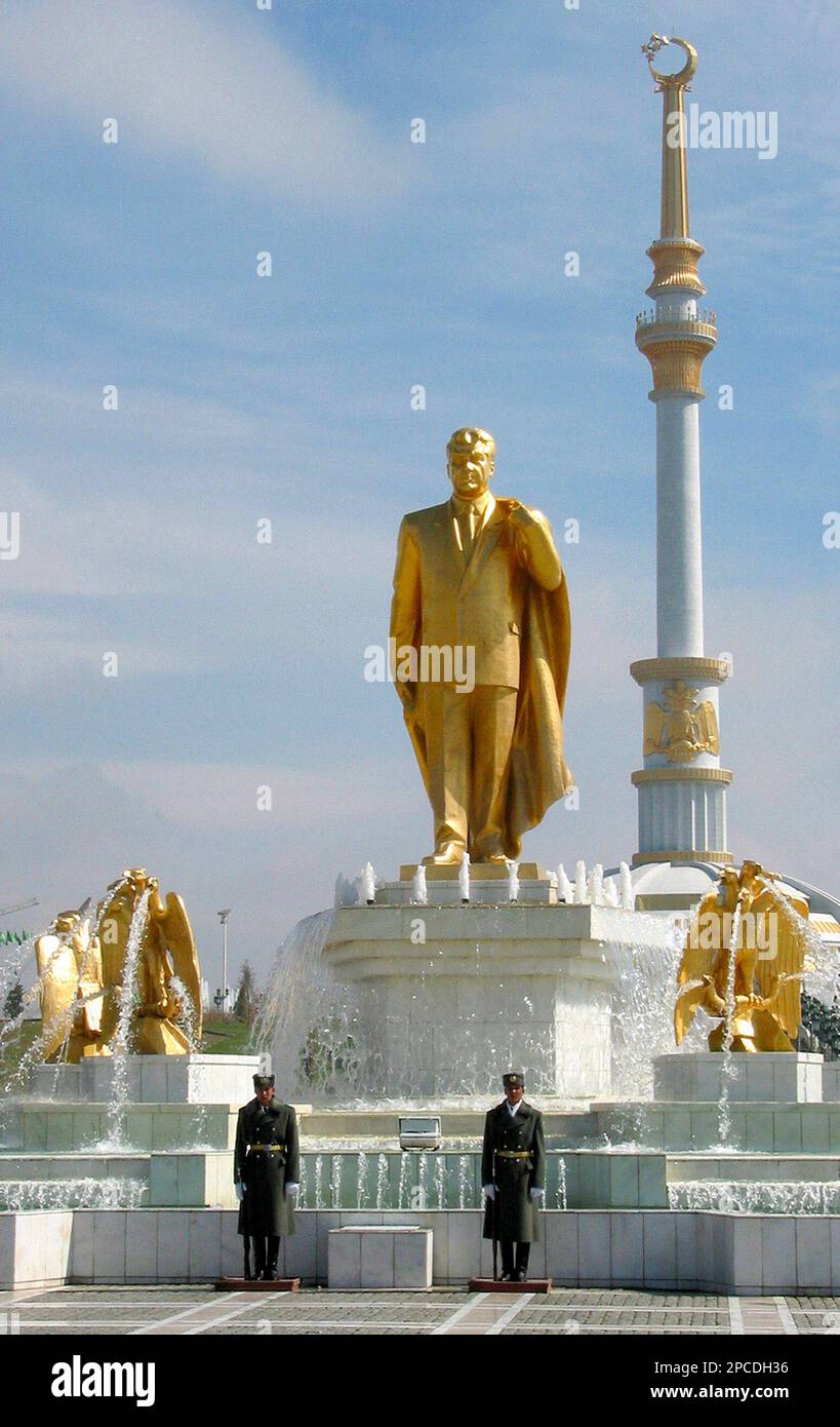 ** FILE ** A statue of Turkmenistan's eccentric leader and President ...