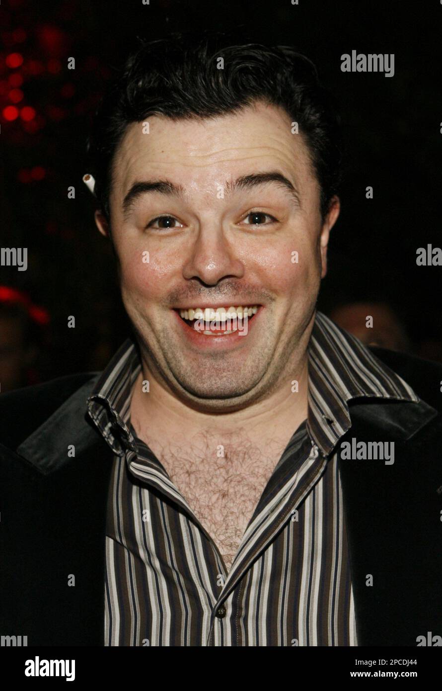 Seth MacFarlane of the television show "Family Guy" poses inside the ...