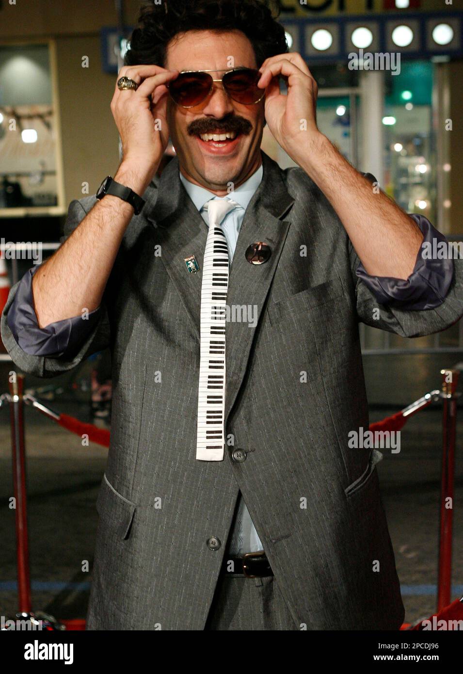 Actor Sacha Baron Cohen arrives in character as Borat for the film ...