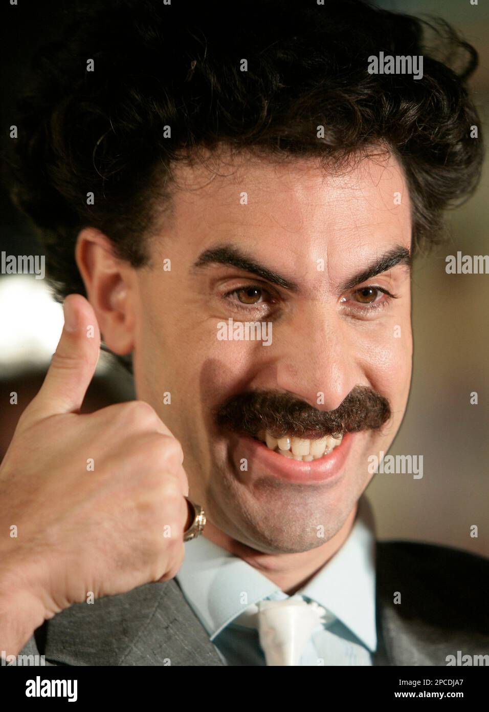 Actor Sacha Baron Cohen arrives in character as Borat for the film ...