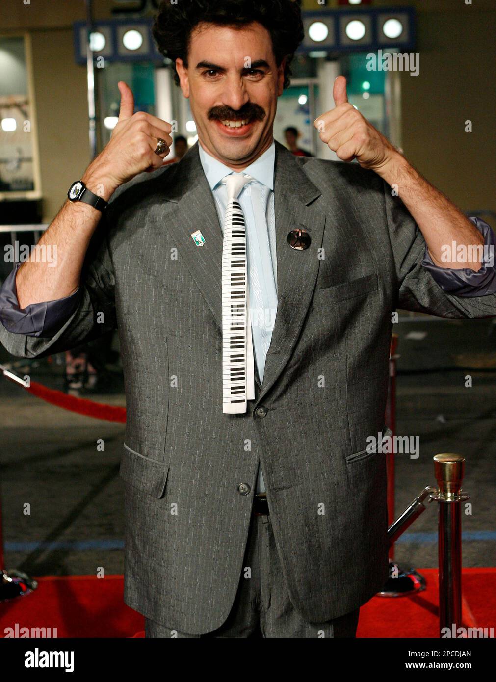 Actor Sacha Baron Cohen arrives in character as Borat for the film ...