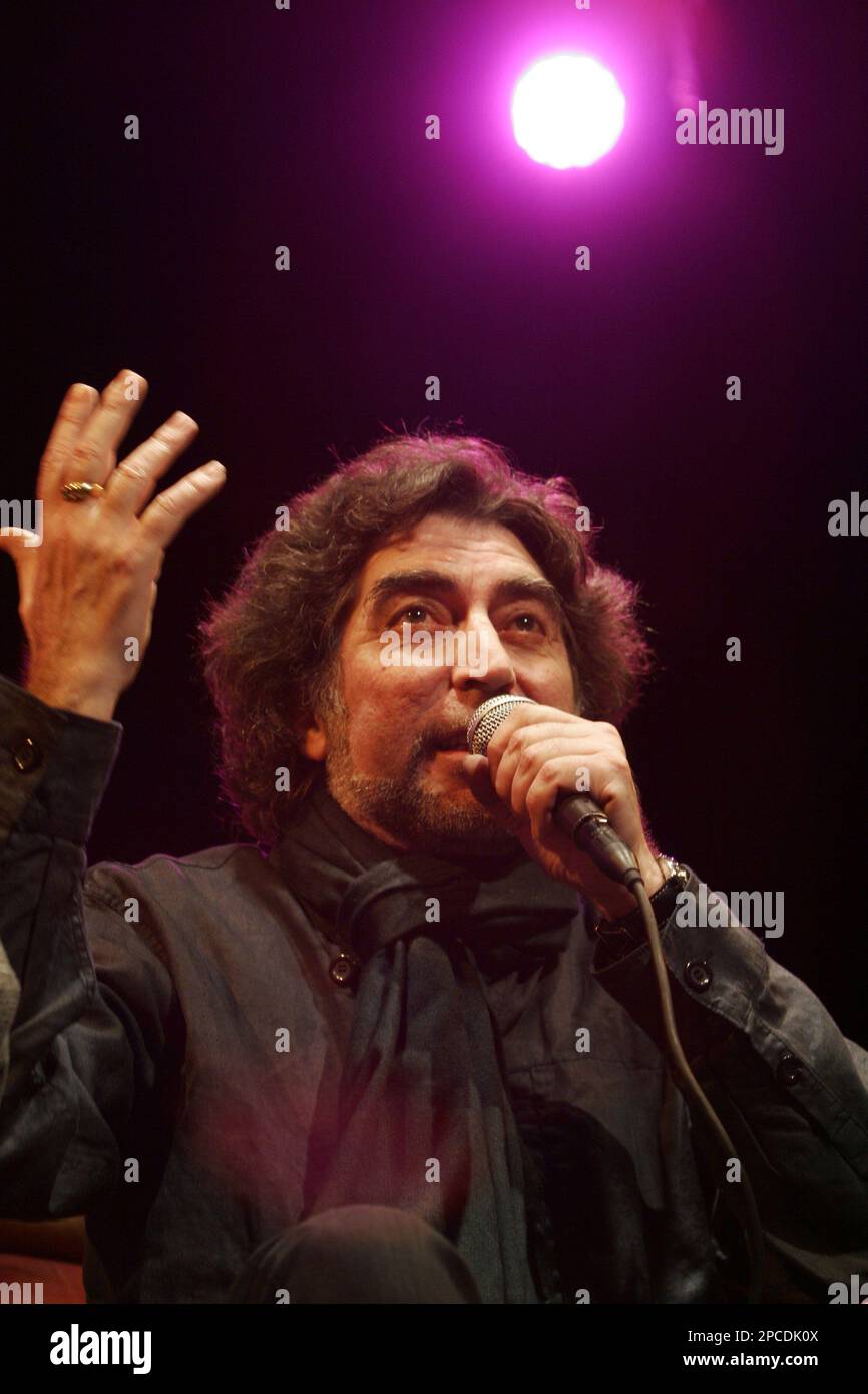Spanish singer Joaquin Sabina gestures during a news conference in ...