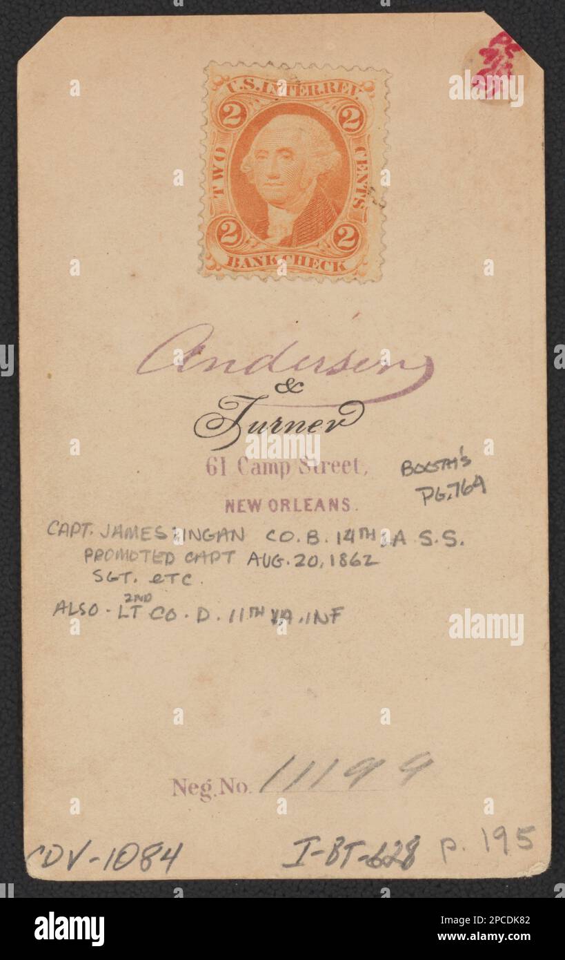 Colonel James Lingan of Co. B, 14th Louisiana Sharpshooters Battalion ...