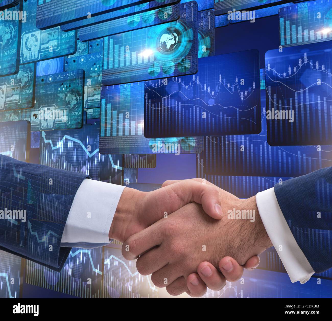 The handshake concept - business metaphor illustration Stock Photo - Alamy
