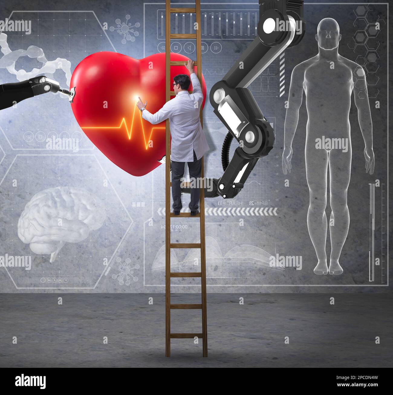 The heart surgery done by robotic arm Stock Photo - Alamy