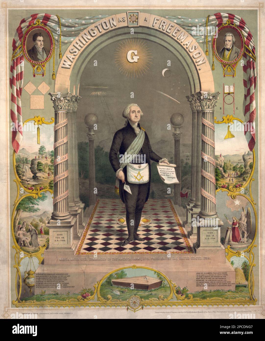 1866 , USA : Washington as a Freemason . The President George ...