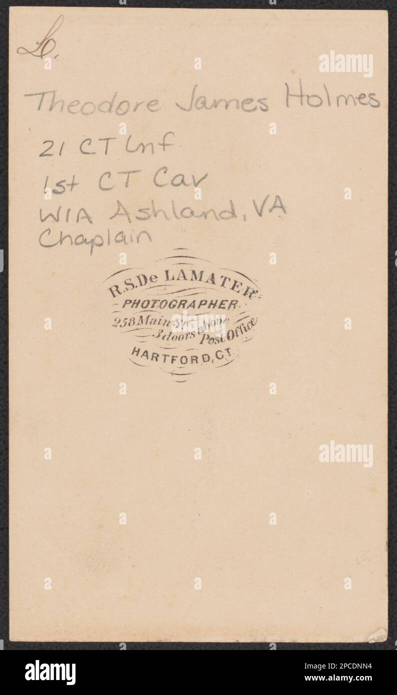 Chaplain Theodore James Holmes of 21st Connecticut Infantry Regiment ...