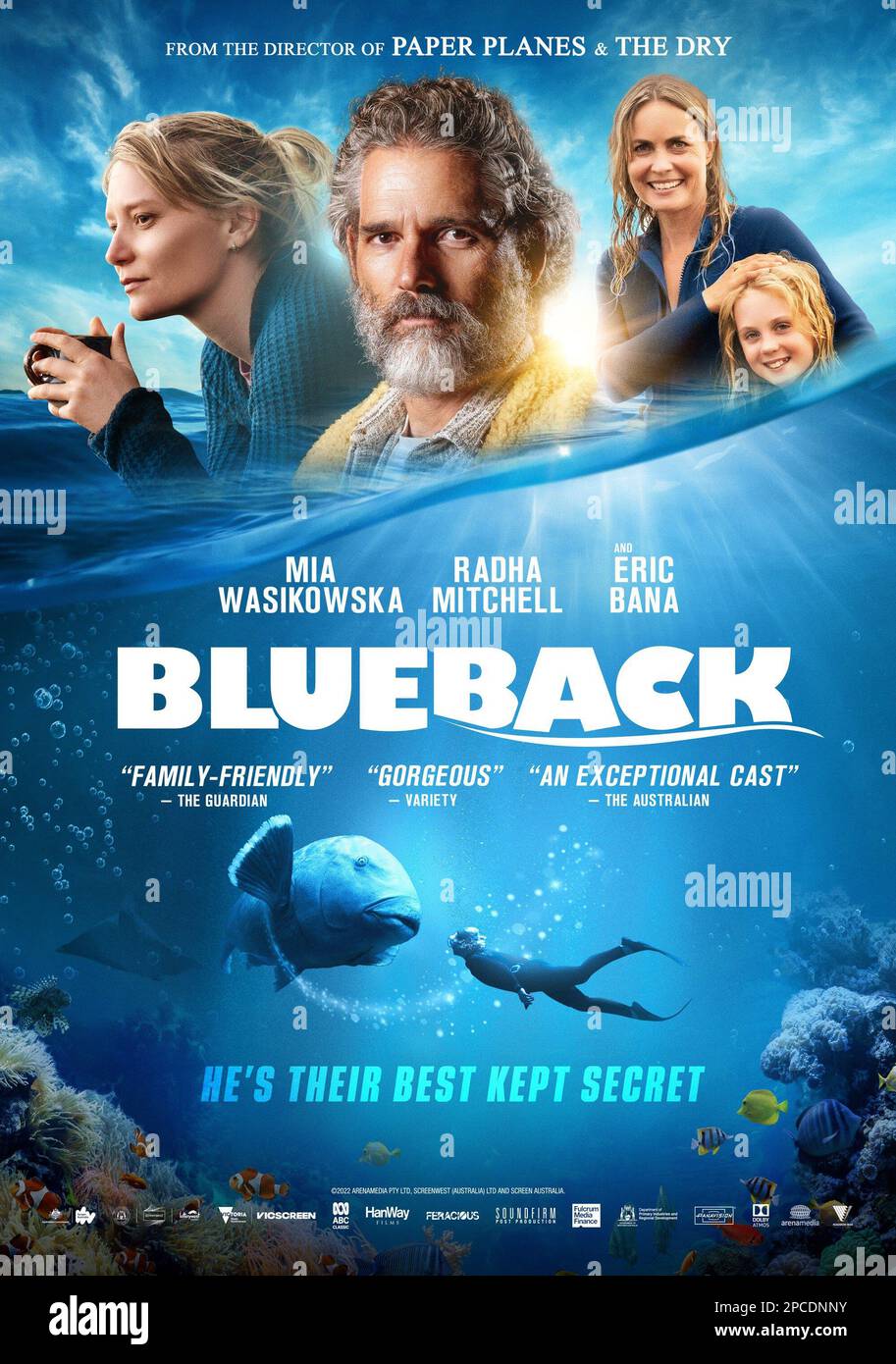 BLUEBACK, poster, from left: Mia Wasikowska, Eric Bana, Radha Mitchell ...