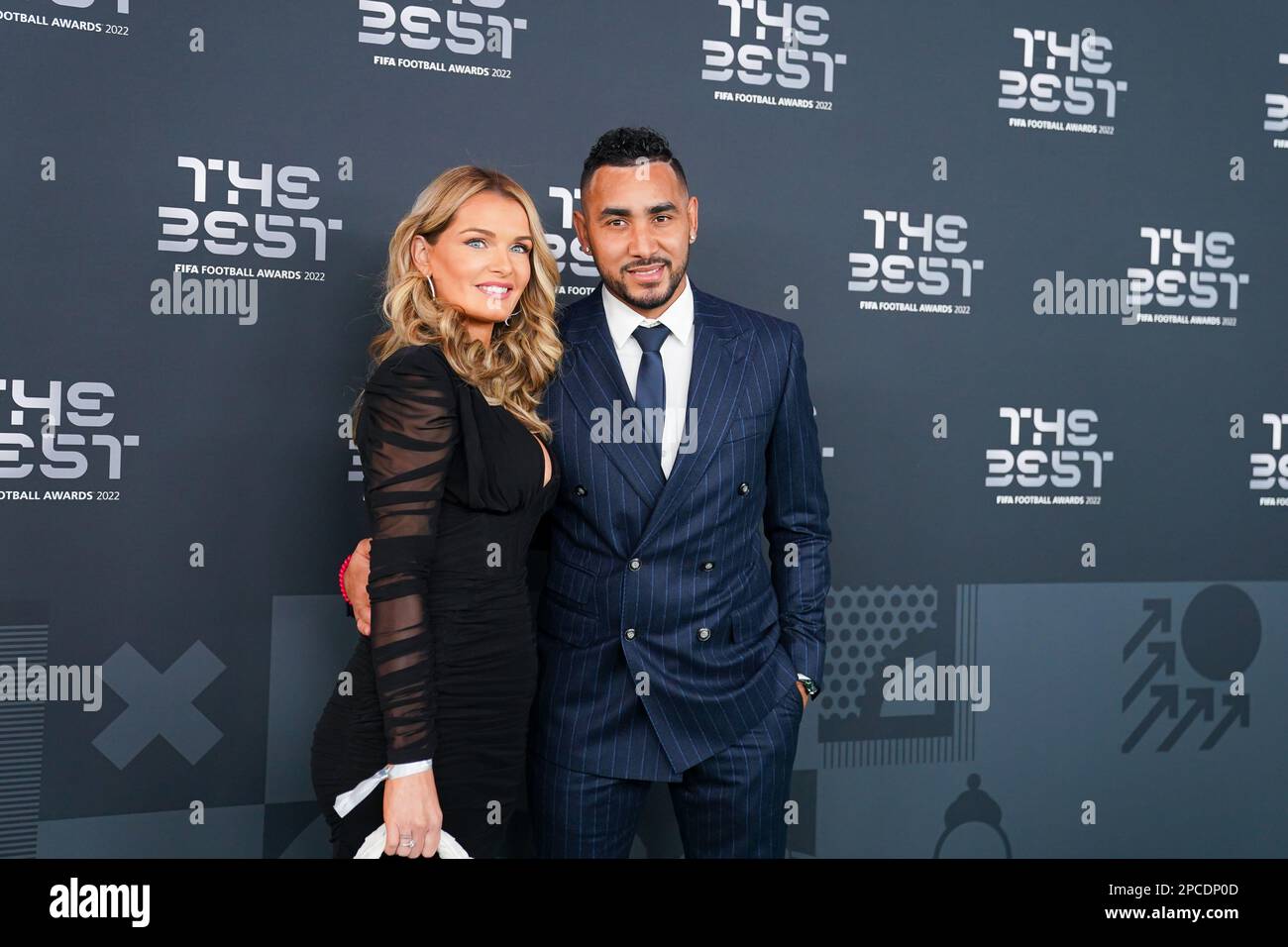 Paris, France. 27th Feb, 2023. Dimitri Payet and Ludivine Payet on the ...