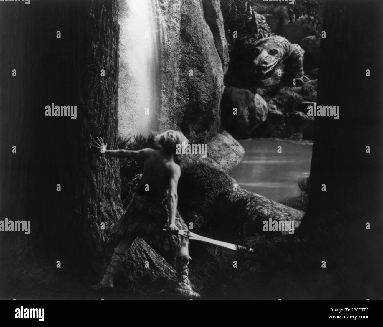 1924 , GERMANY :The actor PAUL RICHTER as Siegfried with the dragon in ...