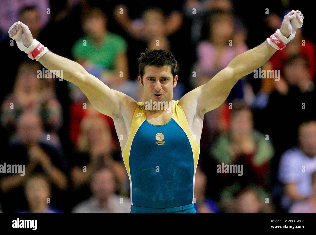 Gold medalist Australia's Philippe Rizzo celebrates as he finished his ...