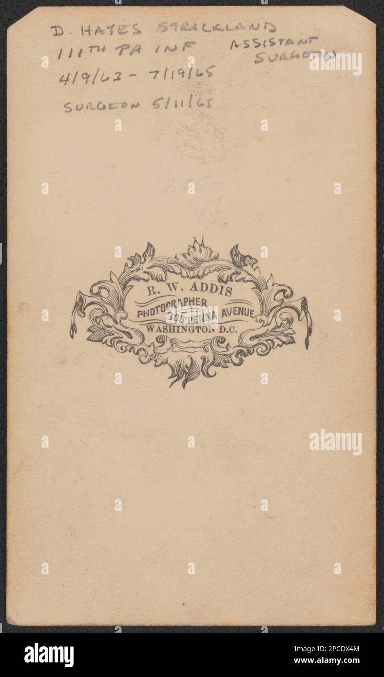 Surgeon D. Hayes Strickland of 111th Pennsylvania Infantry Regiment in ...