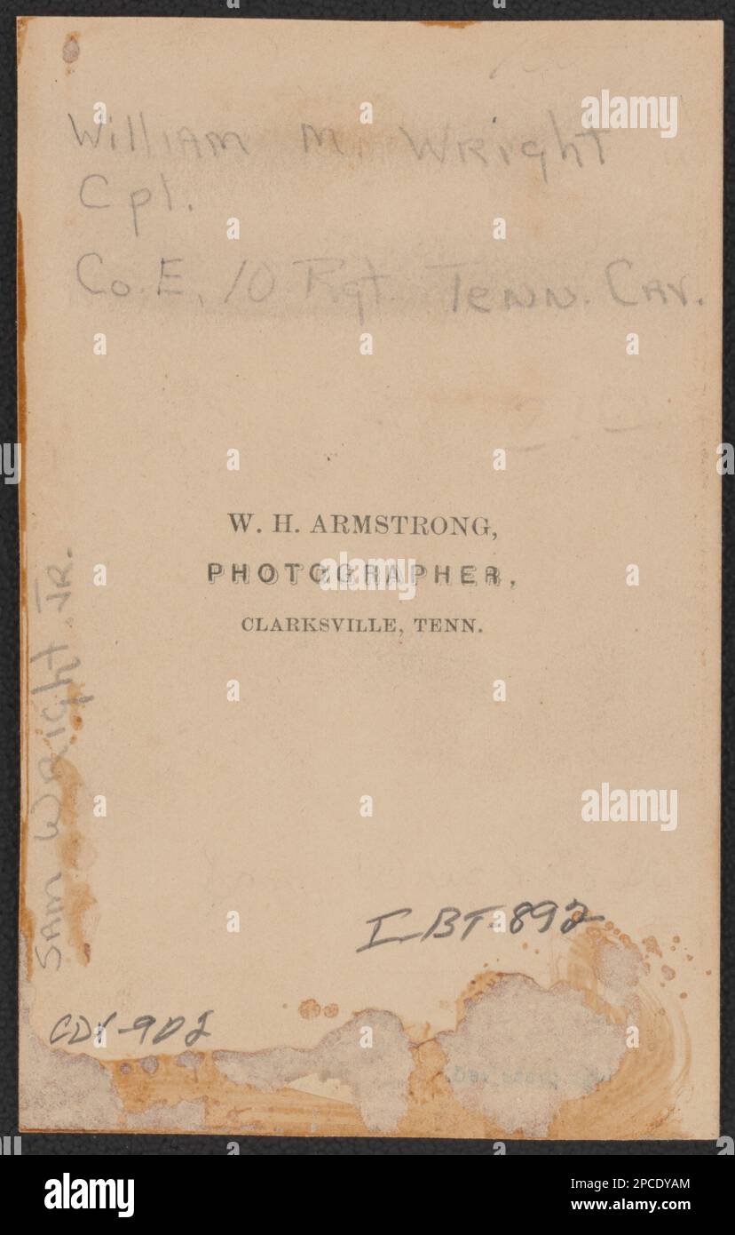 Corporal William M. Wright of Co. E, 10th Tennessee Cavalry Regiment in uniform / W.H. Armstrong ...
