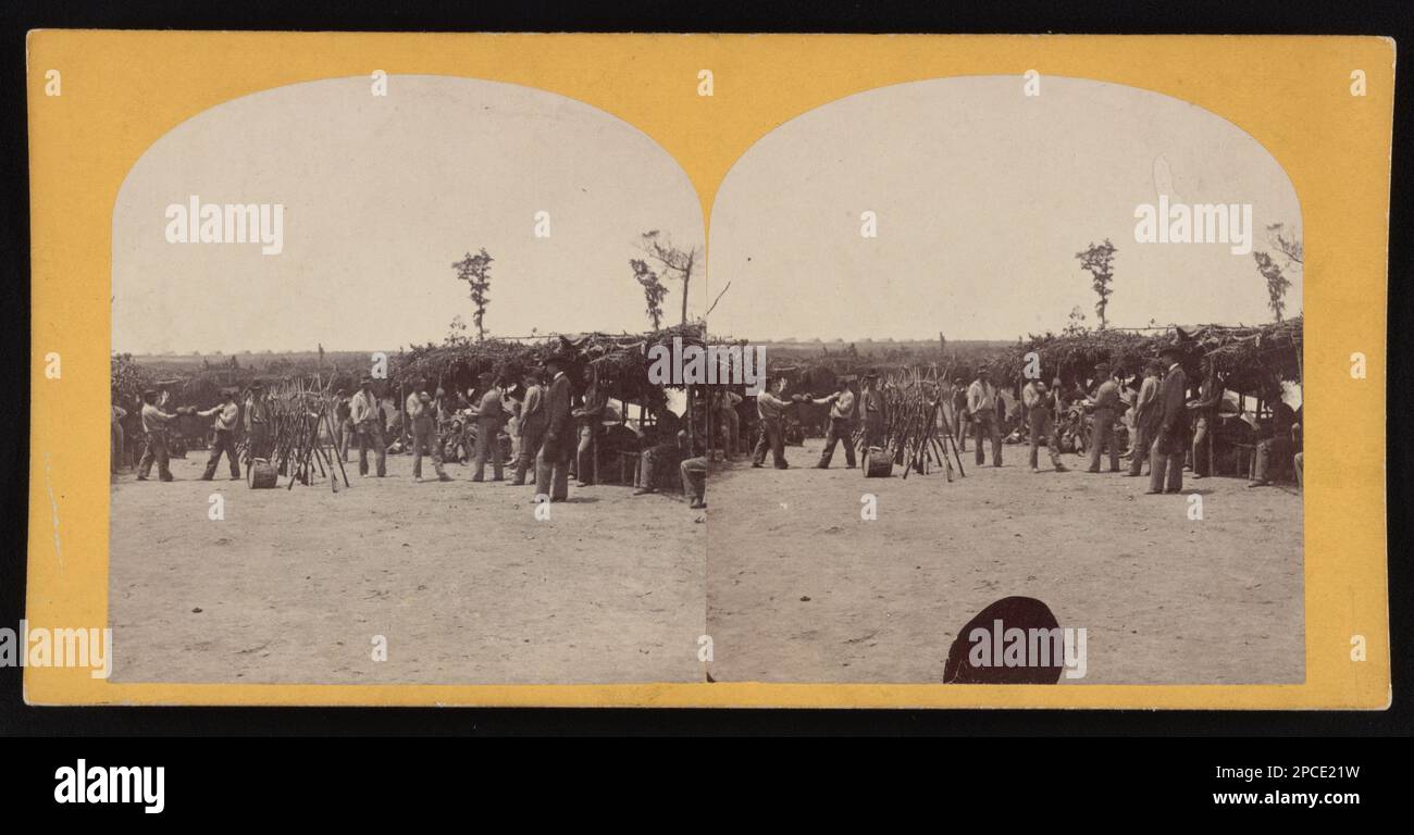 Soldiers from the 134th Illinois Volunteer Infantry boxing at Columbus ...