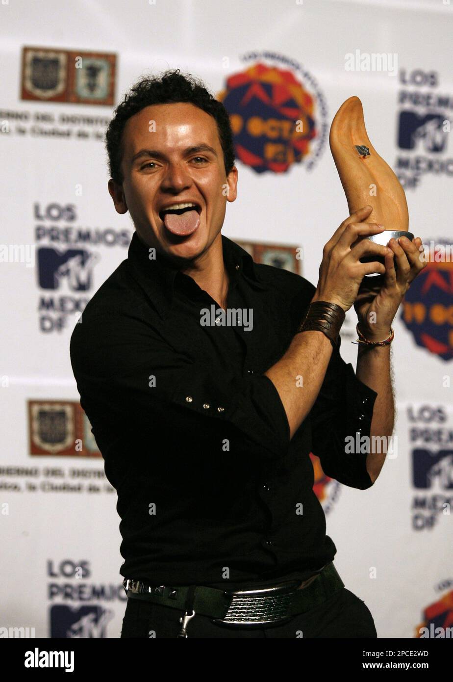 Colombian singer Fonseca in the press room after winning the most ...