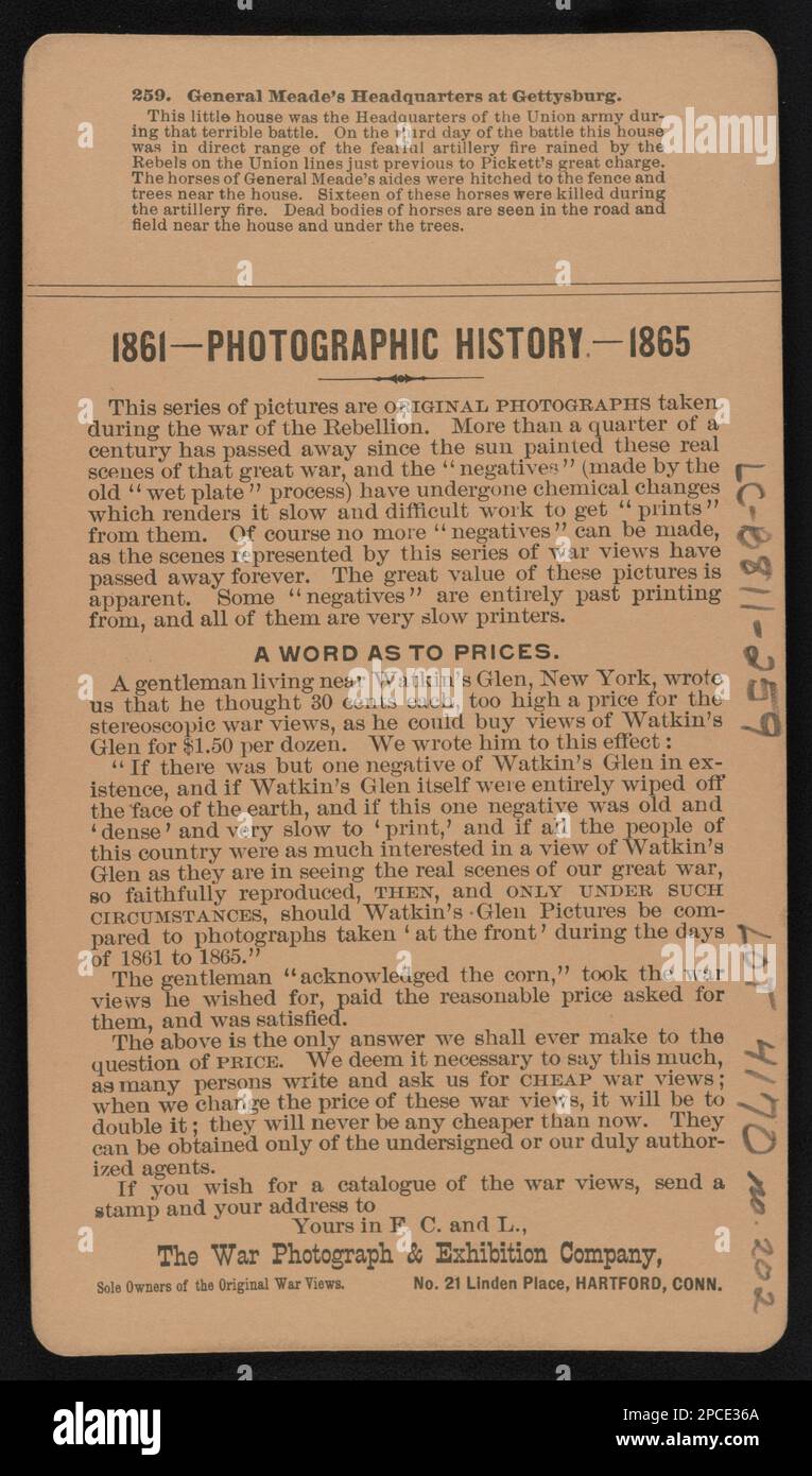 General Meade's Headquarters at Gettysburg. Civil War Photograph ...