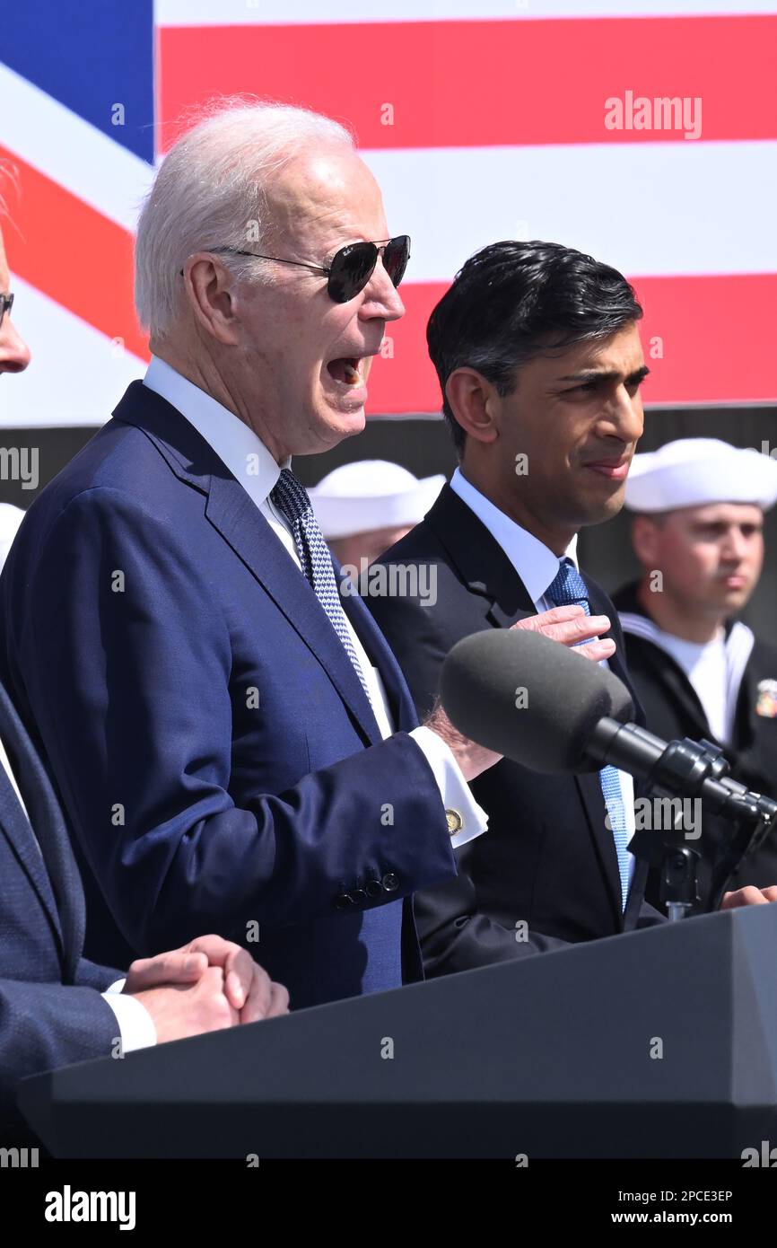 US President Joe Biden (left) and Prime Minister Rishi Sunak during a ...