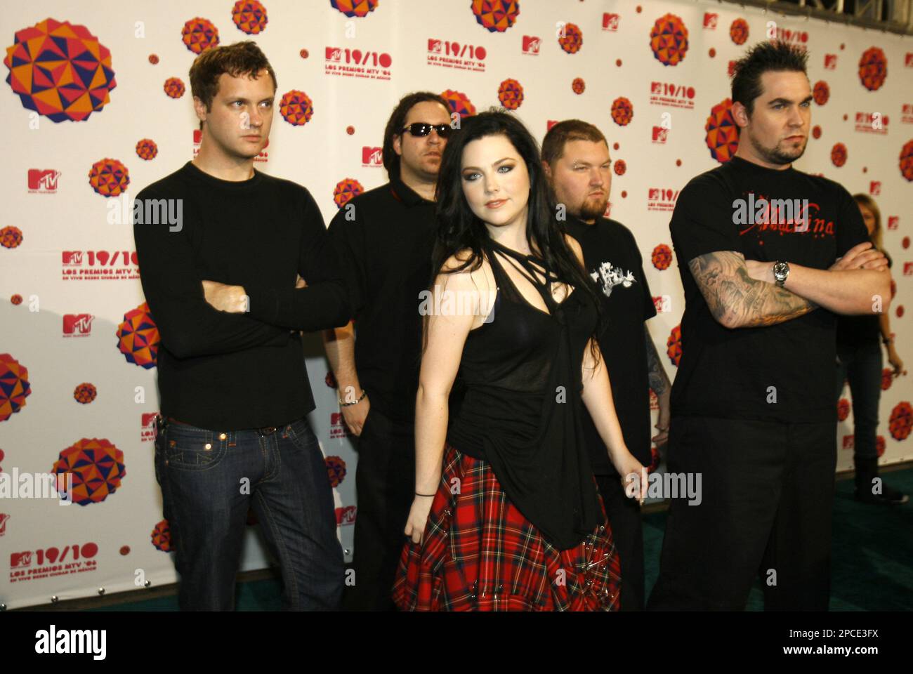 The band Evanescence arrives at the 2006 MTV Latin Video Music Awards ...