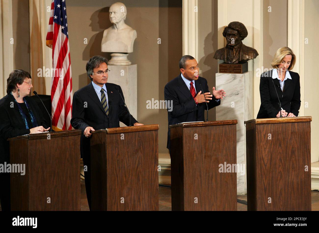 Massachusetts gubernatorial candidates, from left to right, Green ...