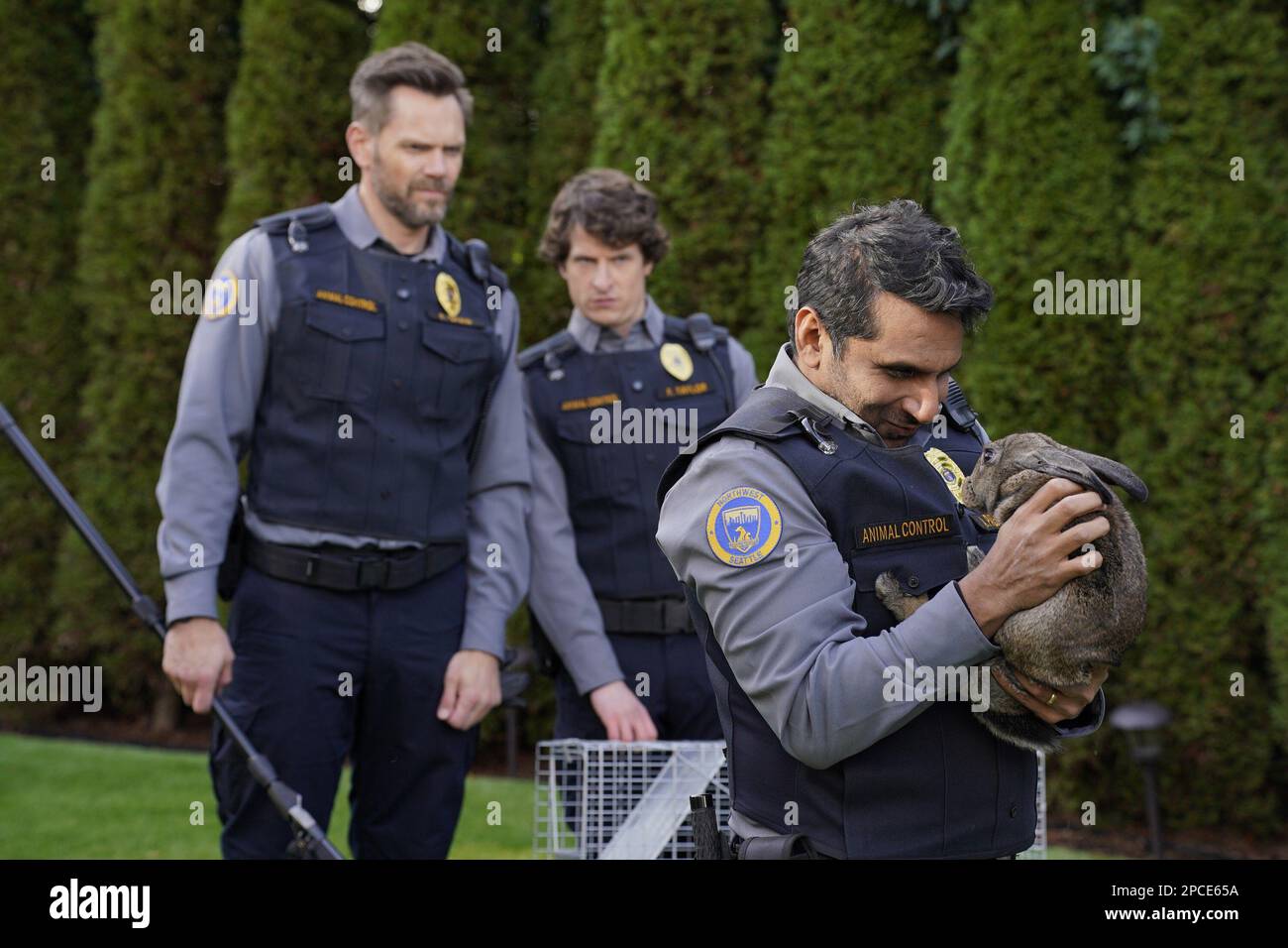 ANIMAL CONTROL, from left: Joel McHale, Michael Rowland, Ravi Patel ...