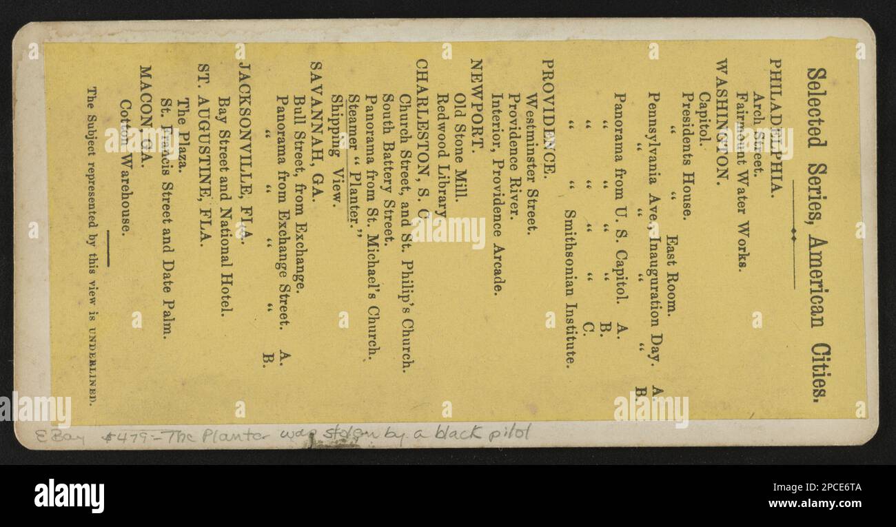 Steamer "Planter," Charleston, South Carolina. The Robin G. Stanford ...