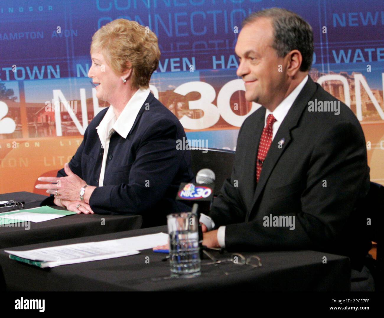 Incumbent Republican Connecticut Gov. M. Jodi Rell, left, and ...