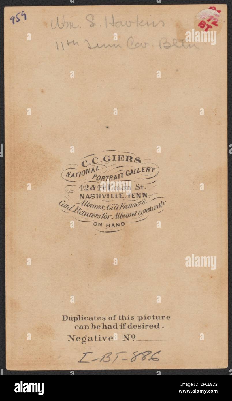 Colonel William Stewart Hawkins of Co. C, 11th Tennessee Cavalry ...