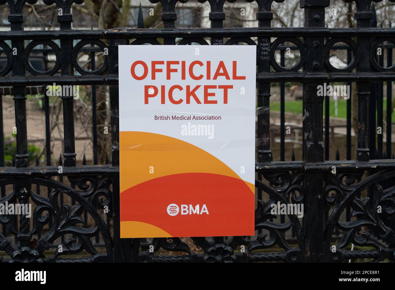 Westminster, London, UK. 13th March, 2023. The BMA Official Picket ...
