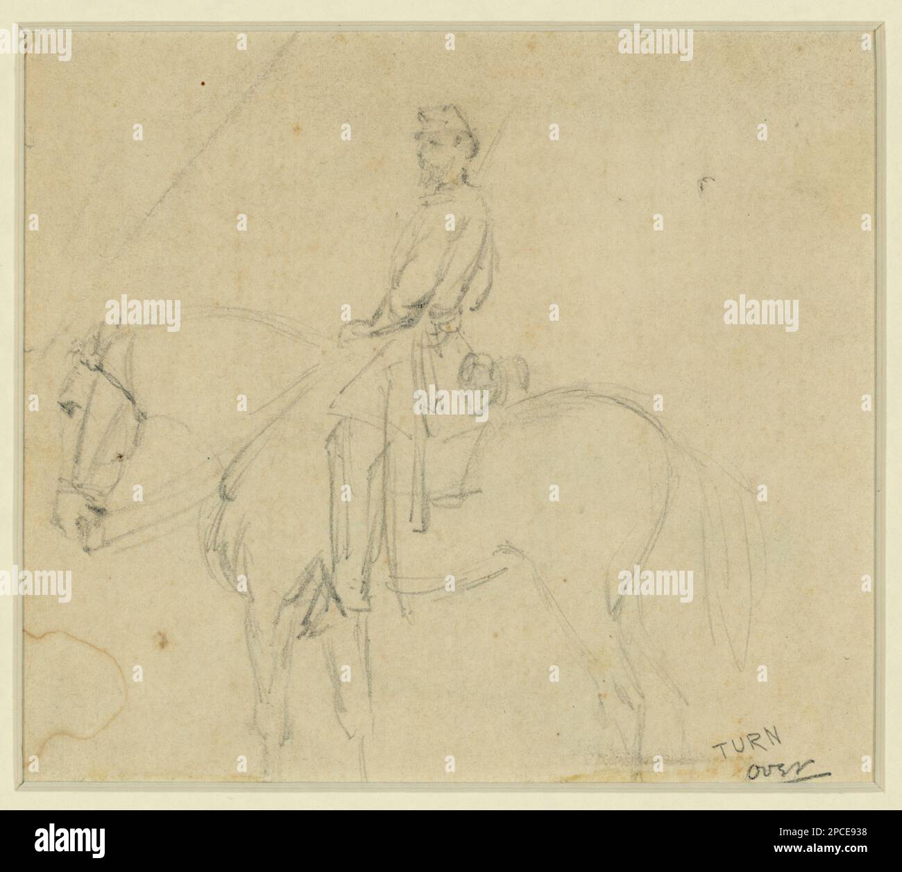 Full length portrait of soldier on horse. Morgan collection of Civil ...