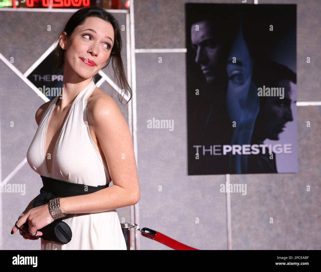 Rebecca Hall poses for photographers at the premiere of "The Prestige ...