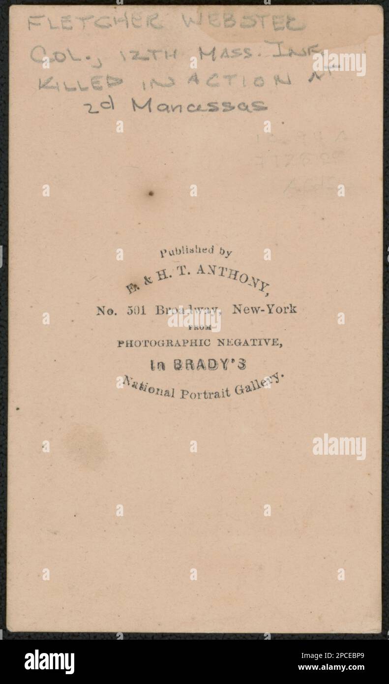 Colonel Fletcher Webster of 12th Massachusetts Infantry Regiment in ...