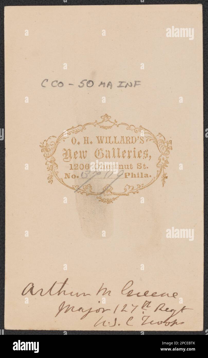 Major Arthur Maurice Greene of Co. C, 50th Massachusetts Infantry ...