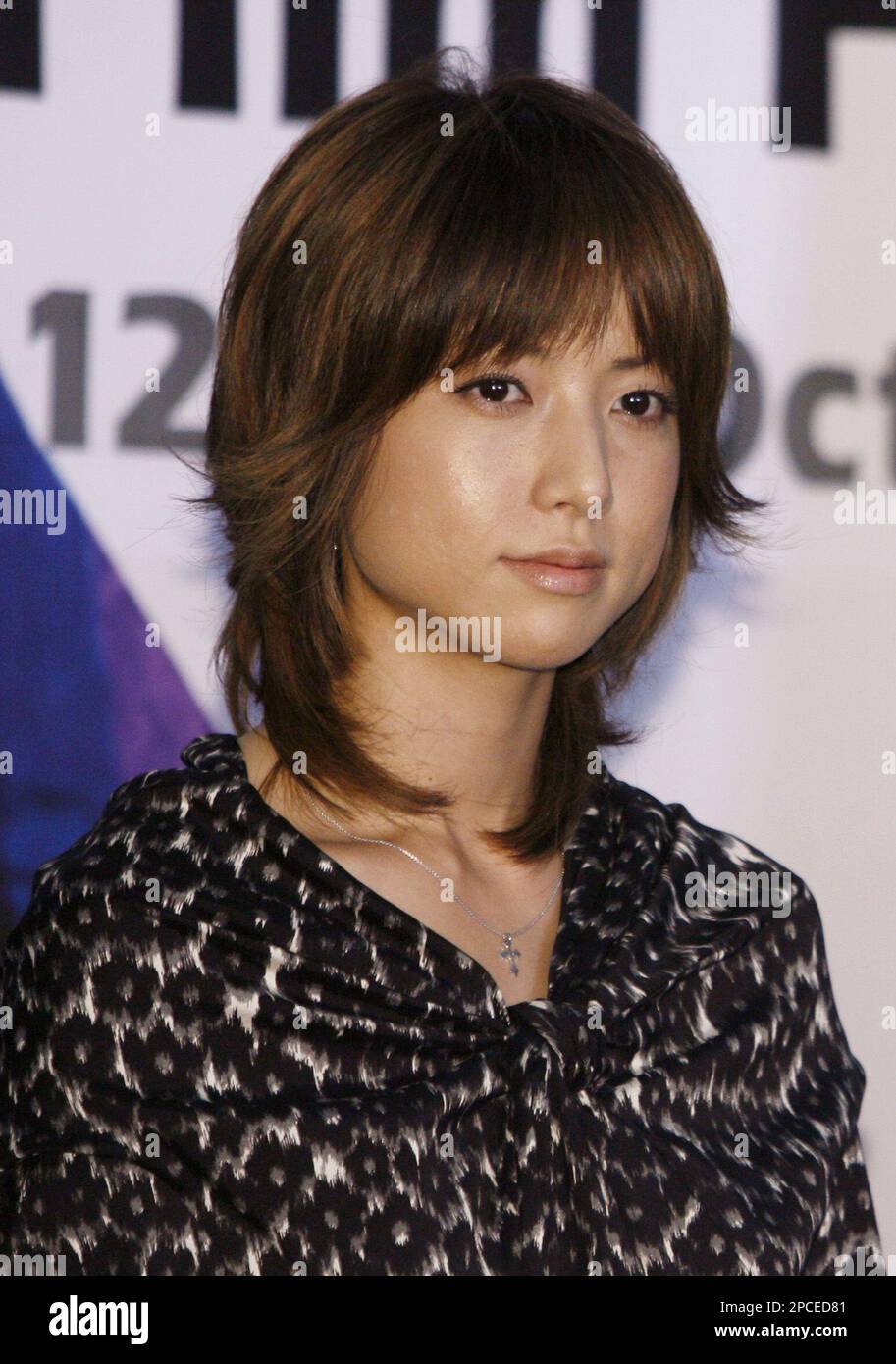 Japan actress Hitomi attends the news conference of her movie ...