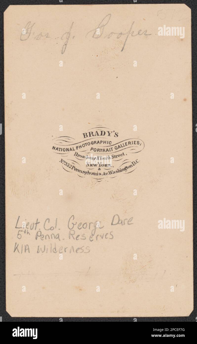 Lieutenant Colonel George Dare of 34th Pennsylvania Infantry Regiment ...