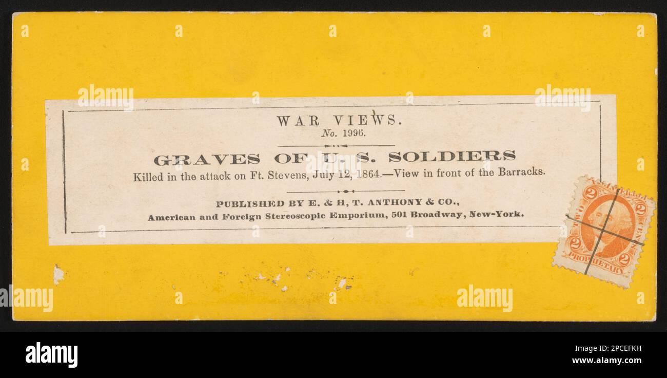 Graves of U.S. Soldiers killed in the attack on Ft. Stevens, July 12 ...