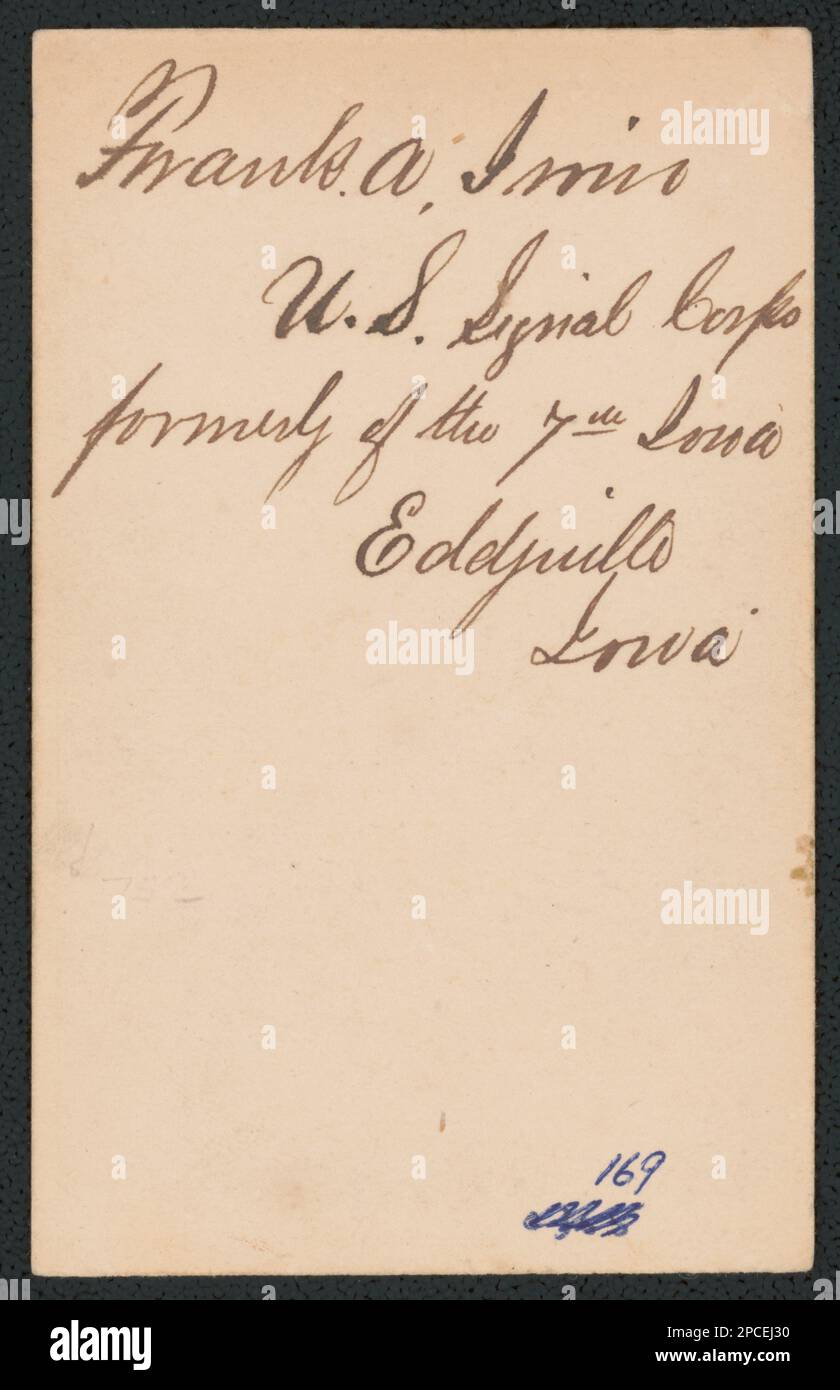 First Lieutenant Frank Arlanda Irvin of Co. I, 7th Iowa Infantry ...