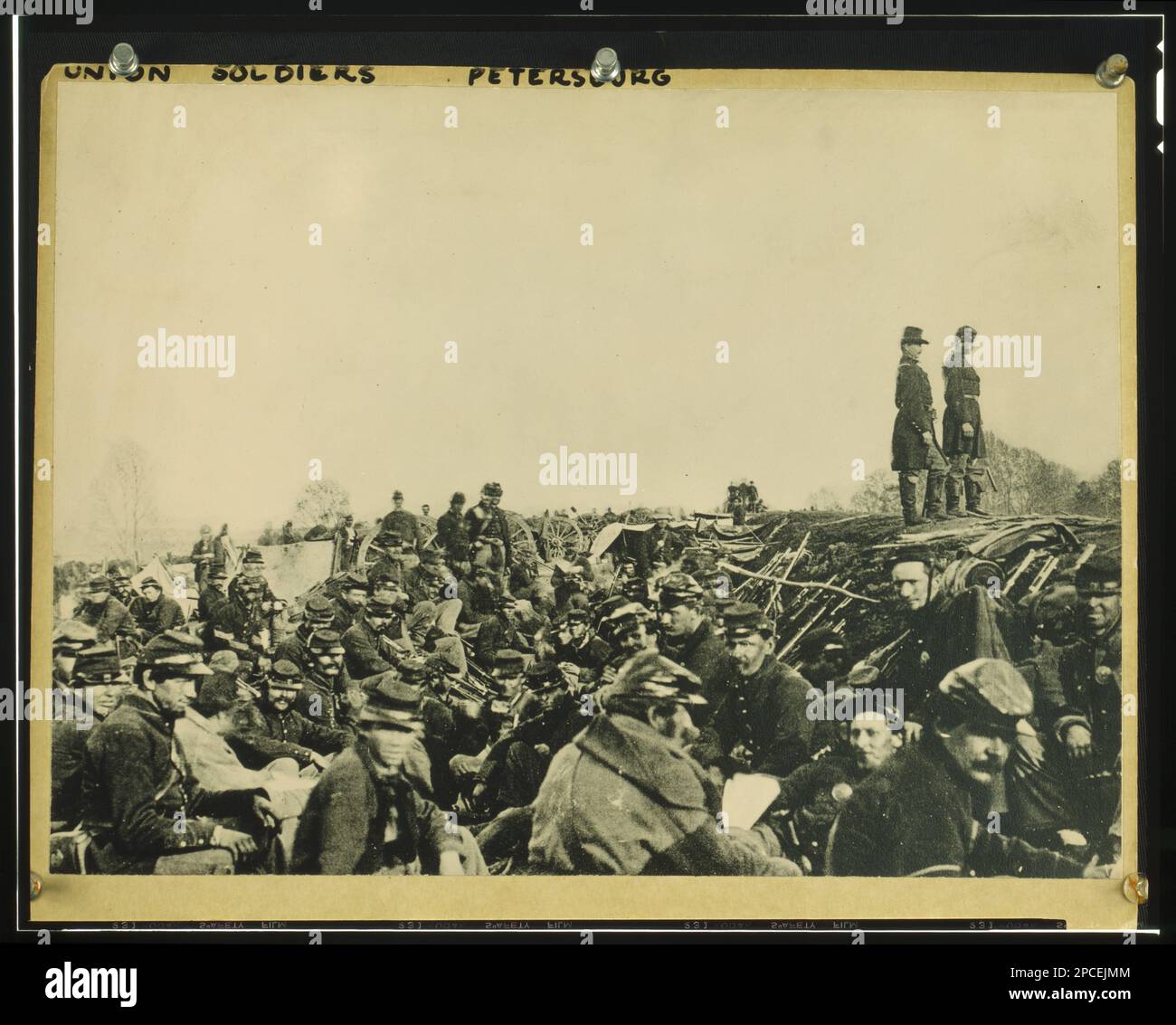 Union soldiers entrenched along the west bank of the Rappahannock River ...
