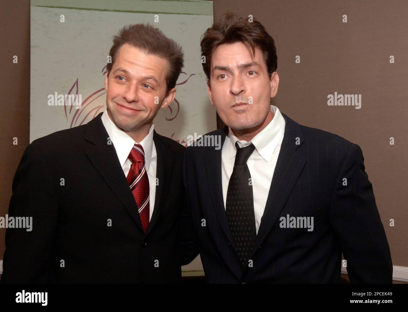 Actors Charlie Sheen, right, and Jon Cryer attend the 9th annual ...