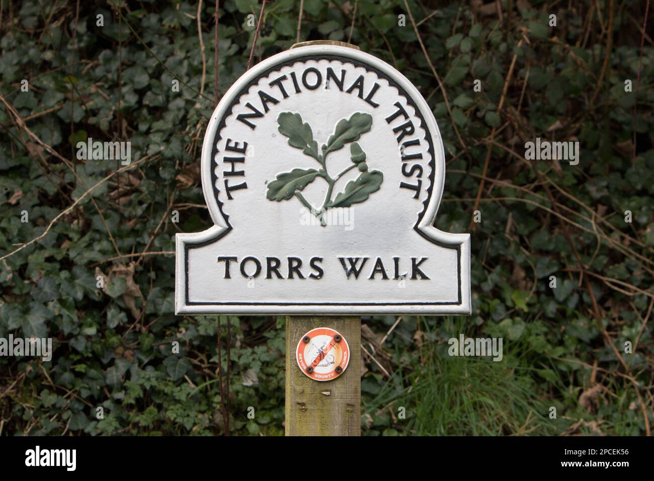 Torrs Walk National Trust sign post. Devon. England. UK. 2023 Stock ...