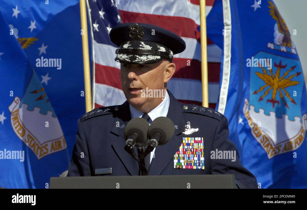 U.S. Air Force Chief of Staff Gen. T. Michael Moseley speaks during the ...