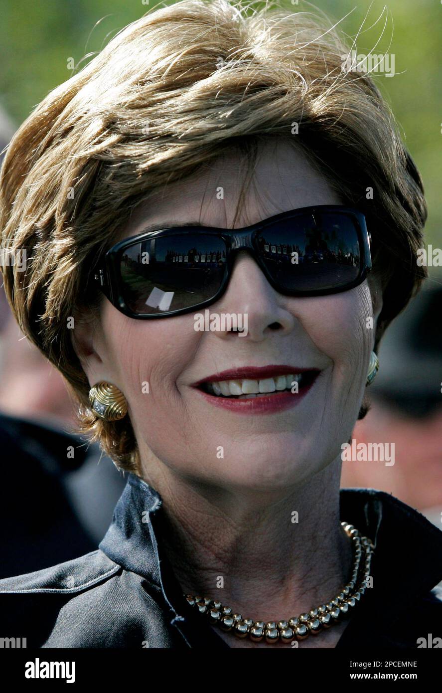 First lady Laura Bush attends the official dedication ceremony of the ...