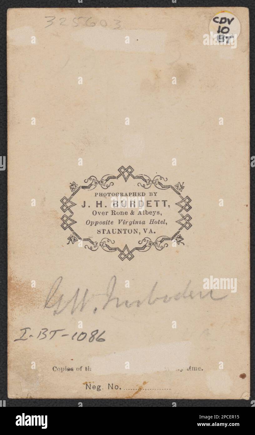 Colonel George Washington (William?) Imboden of Co. C, Staunton ...