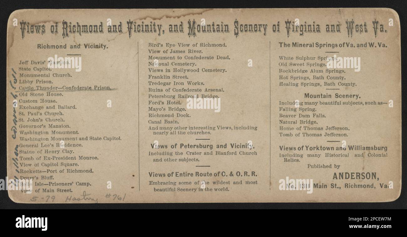 Castle Thunder - Confederate prison. The Robin G. Stanford Collection ...