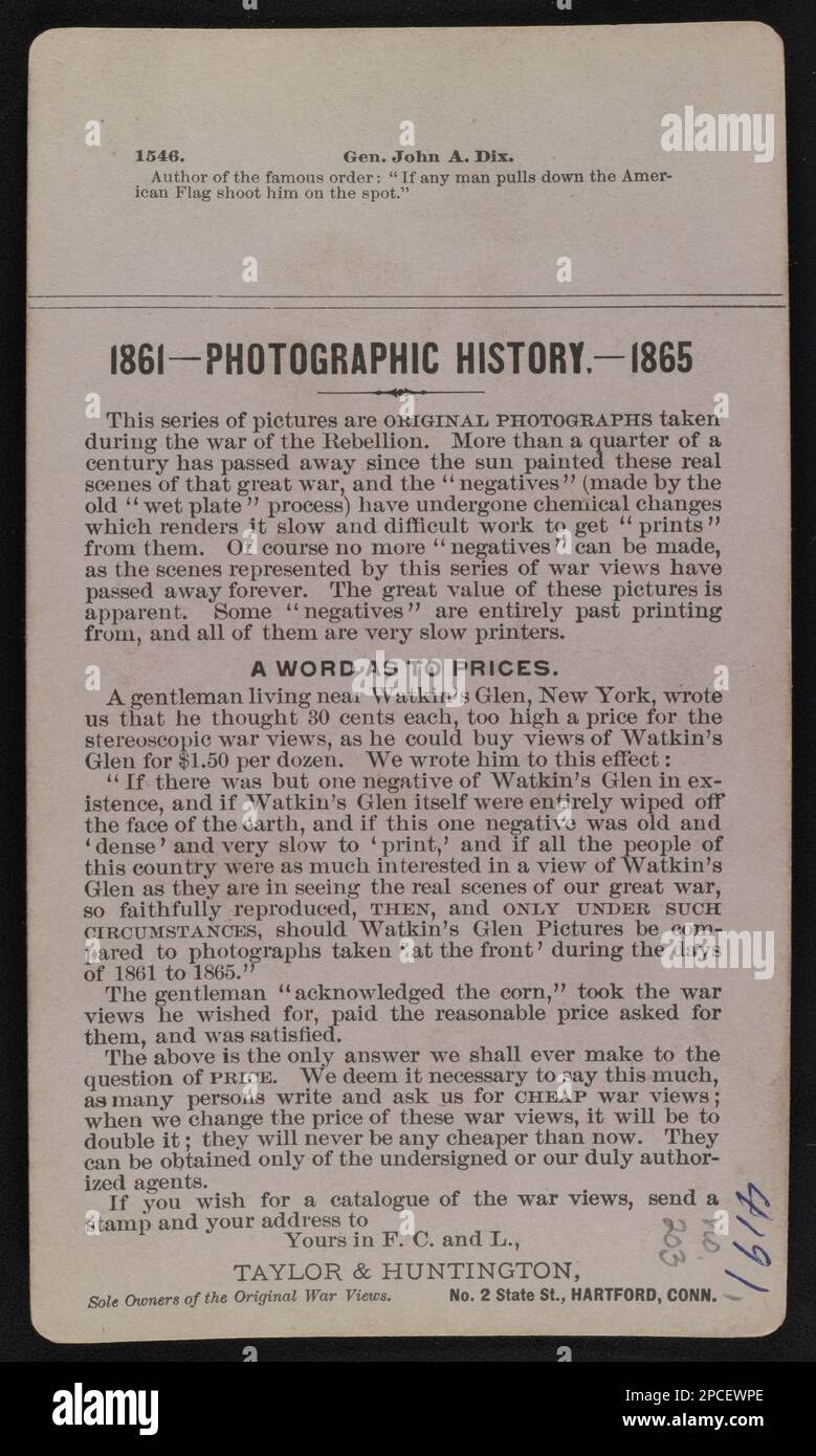 General John A. Dix. Civil War Photograph Collection . Dix, John A ...