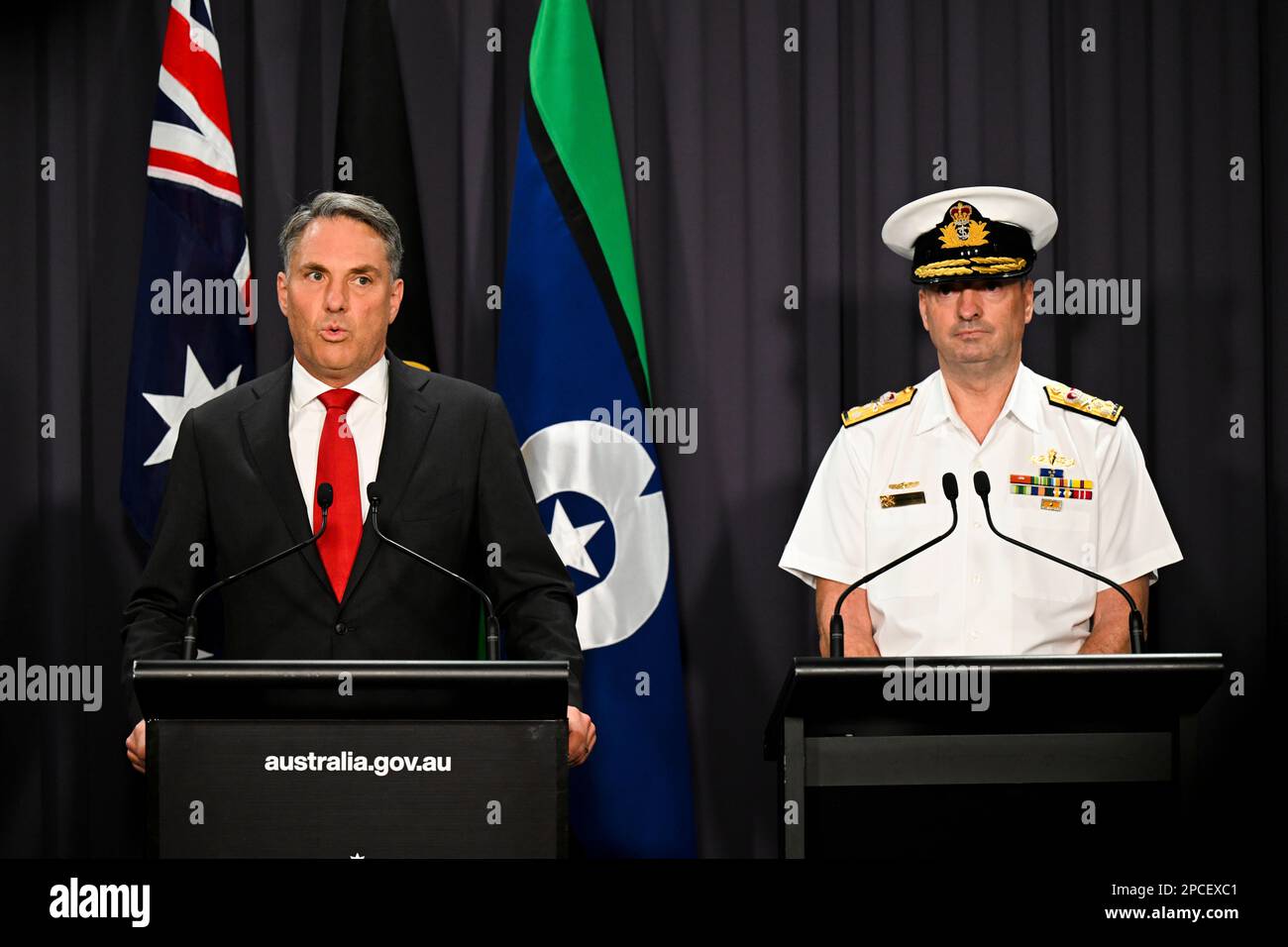 Australian Deputy Prime Minister Richard Marles (left) and head of the ...